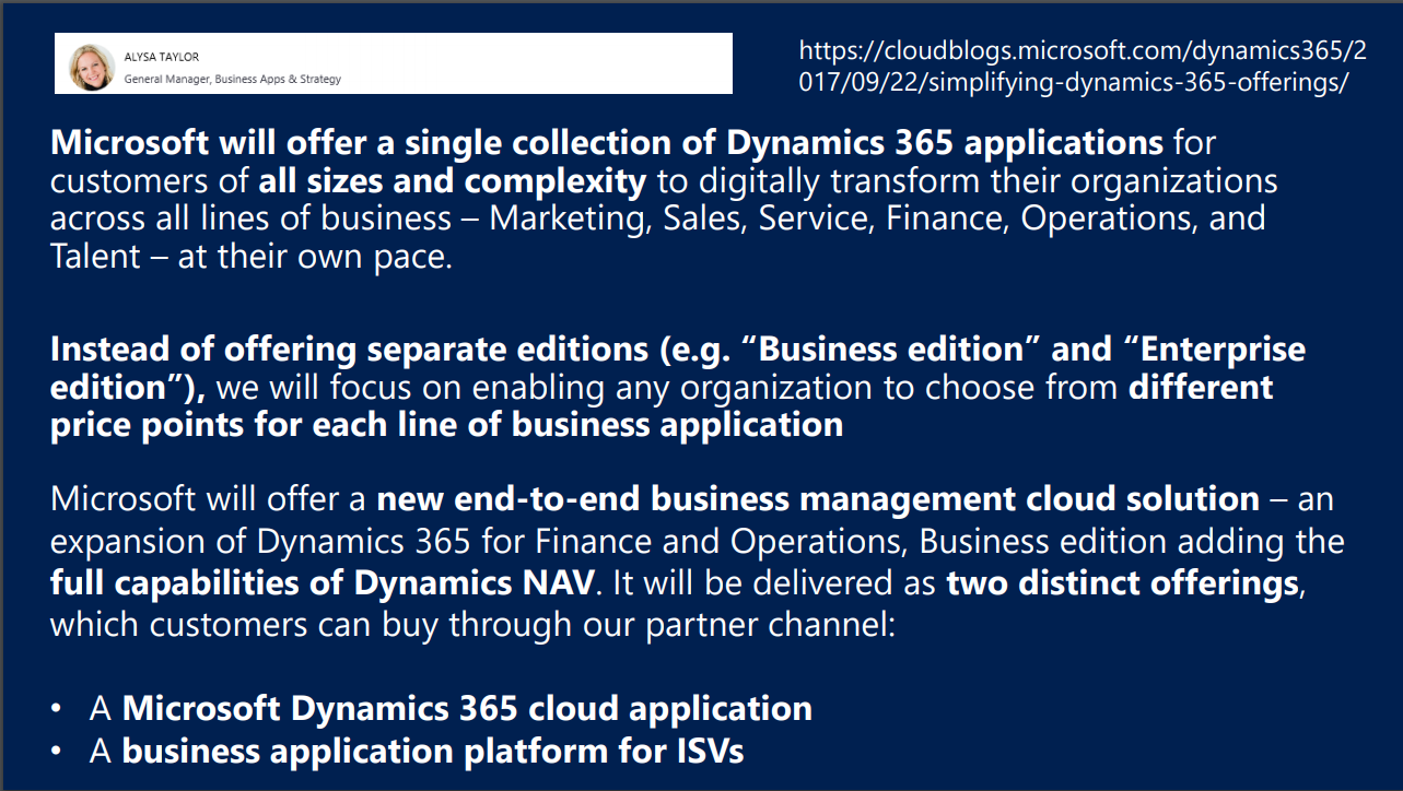 Dynamics 365 - A What & When Timeline from 2016-2018
